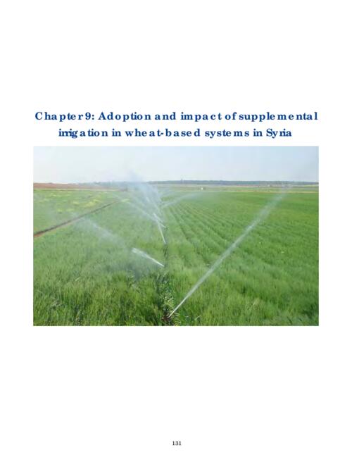 Adoption and impact of supplemental irrigation in wheat-based systems ...