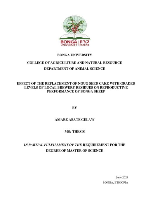 The effect of graded level replacement of noug seed cake with local ...