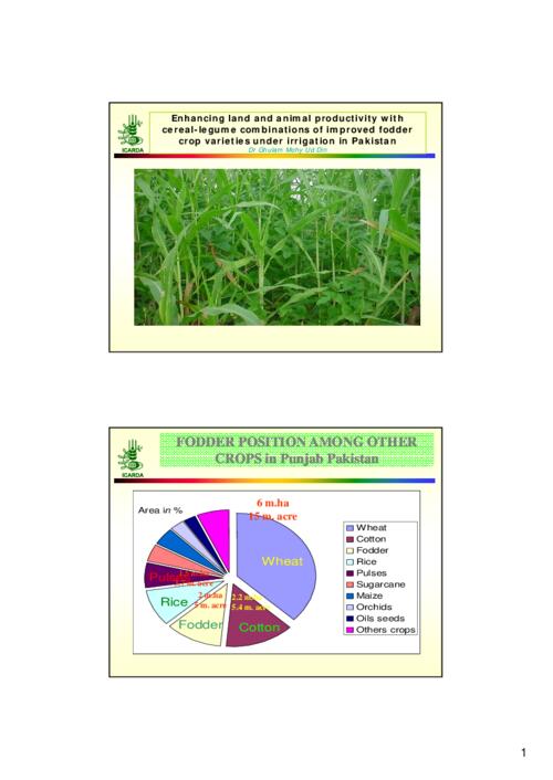 Enhancing Land and Animal Productivity with Cereal-legume Combinations ...